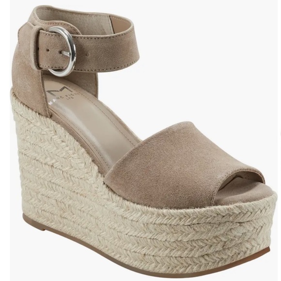 Marc Fisher | Shoes | Marc Fisher Alita Platform Wedge Tan Suede ...